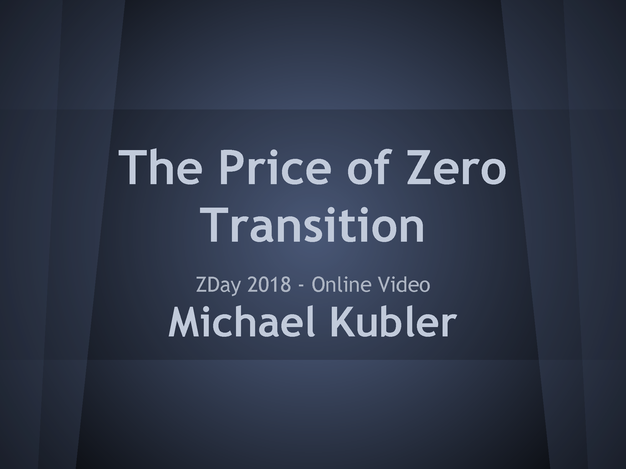ZDay presentation – Price of Zero Transition to an RBE – Michael Kubler